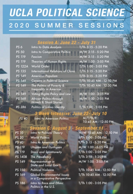 Political Science Department Summer Session 2020 - UCLA Political Science