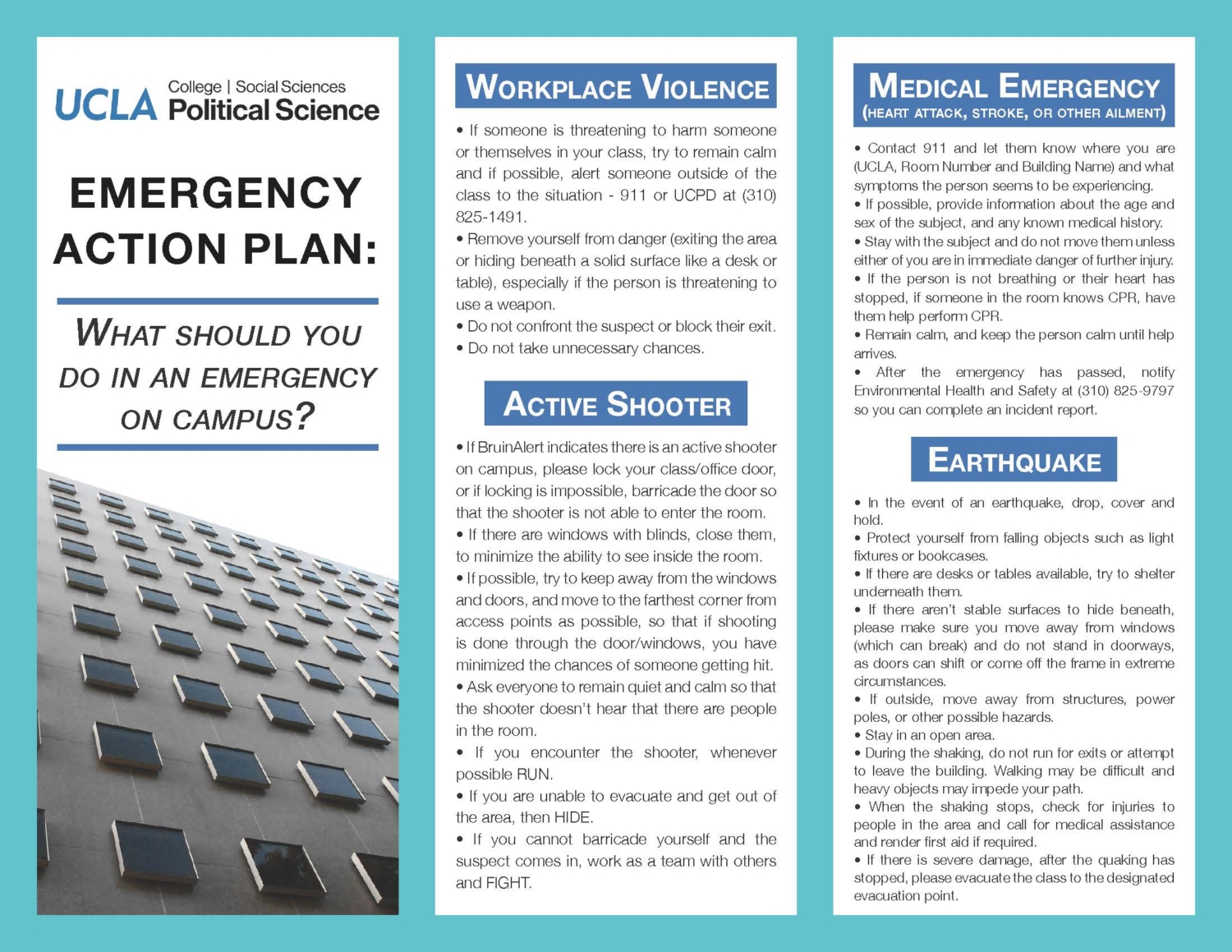 Department Emergency Action Plan - UCLA Political Science